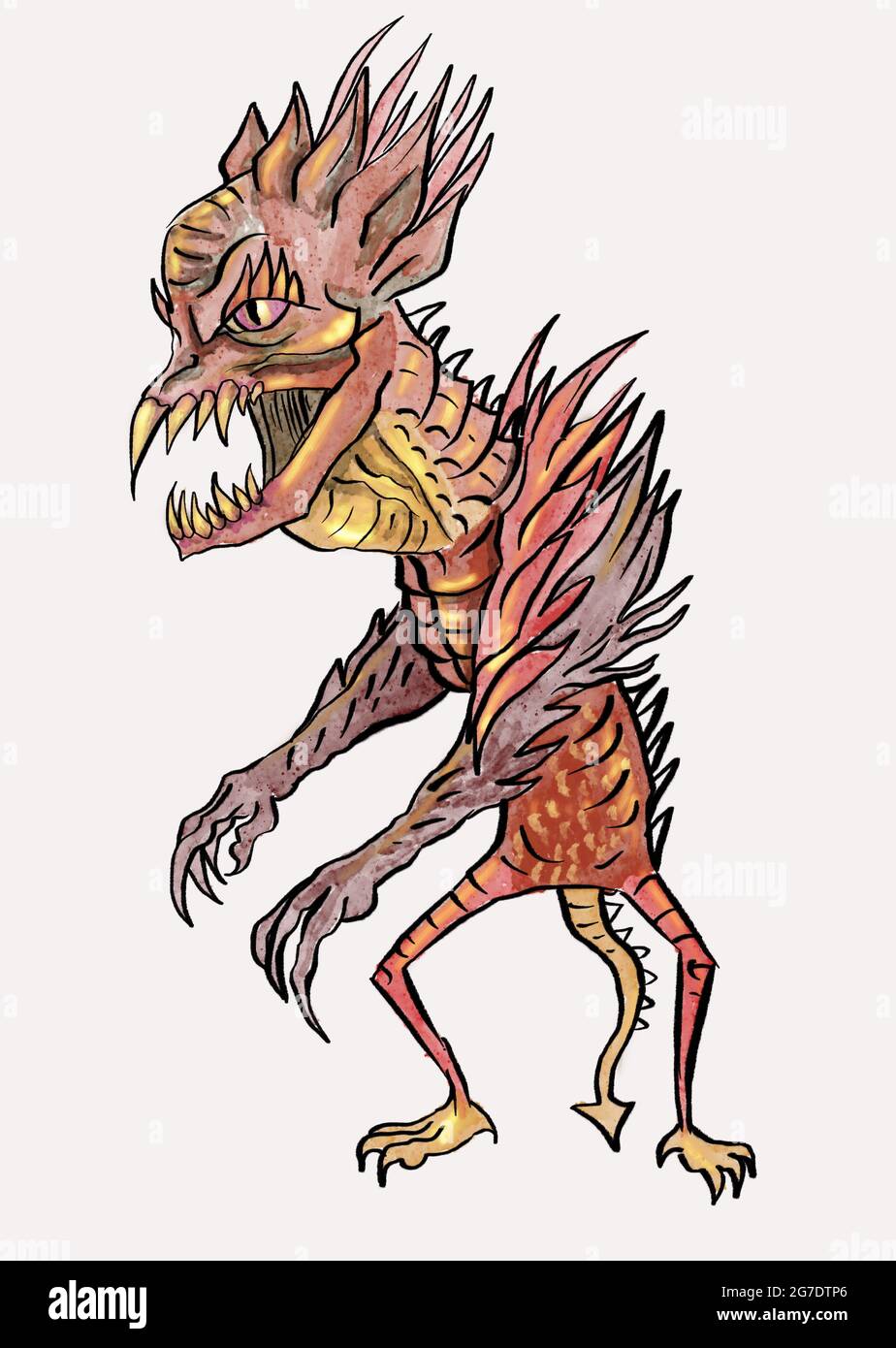 demon monster illustration Stock Photo - Alamy