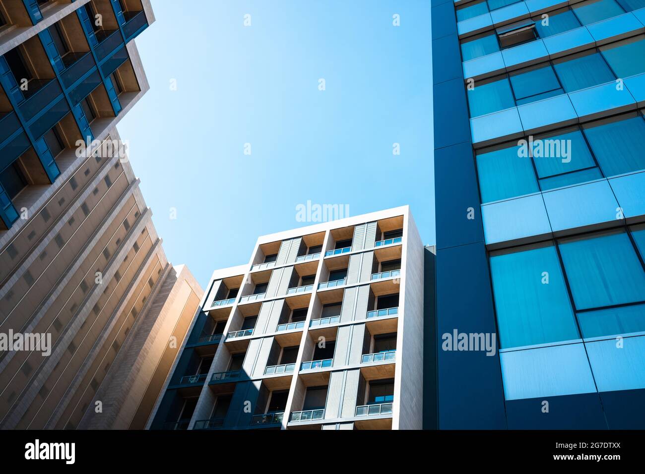 New residential buildings in a closed plaza open to the open air to ...