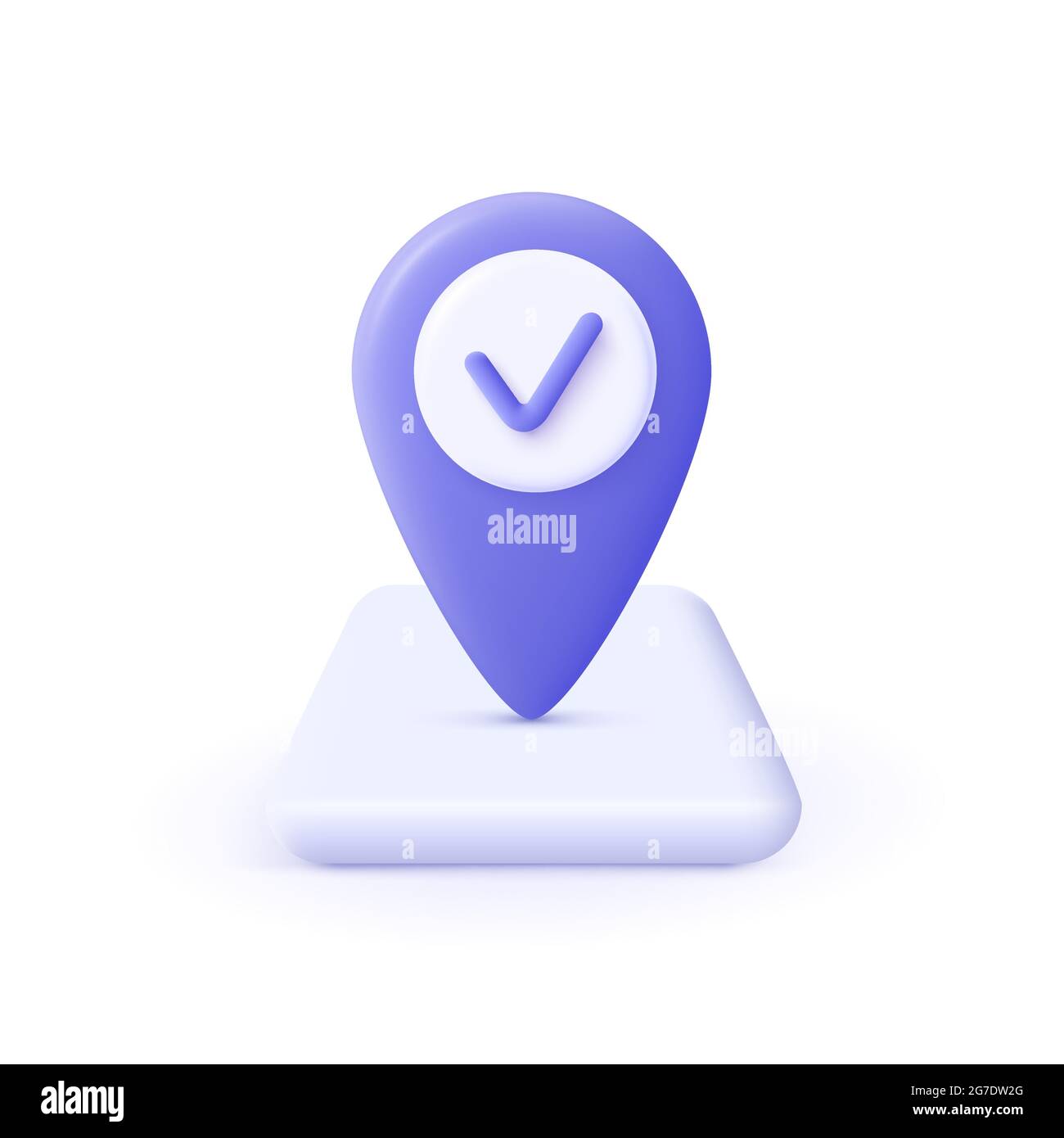 Checkmark icon. Approvement concept. Geolocation map mark, point ...