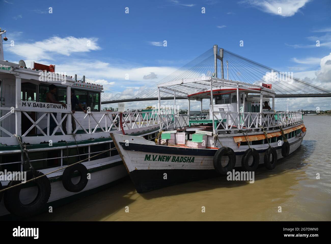 Ferry launch on the Ganges. Howrah, India Stock Photo - Alamy