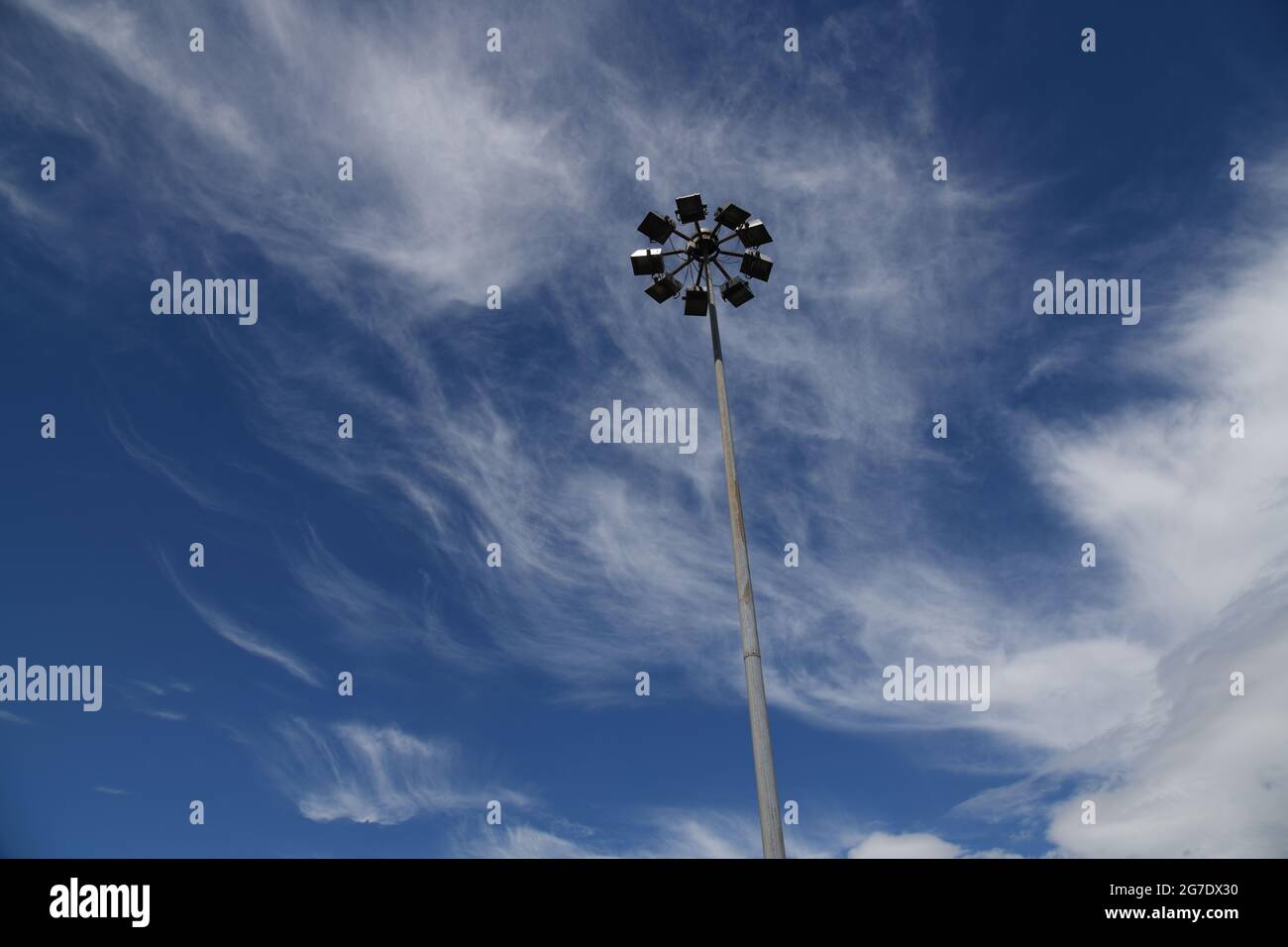 High-mast lighting pole of the flyover approaching Vidyasagar Setu at ...