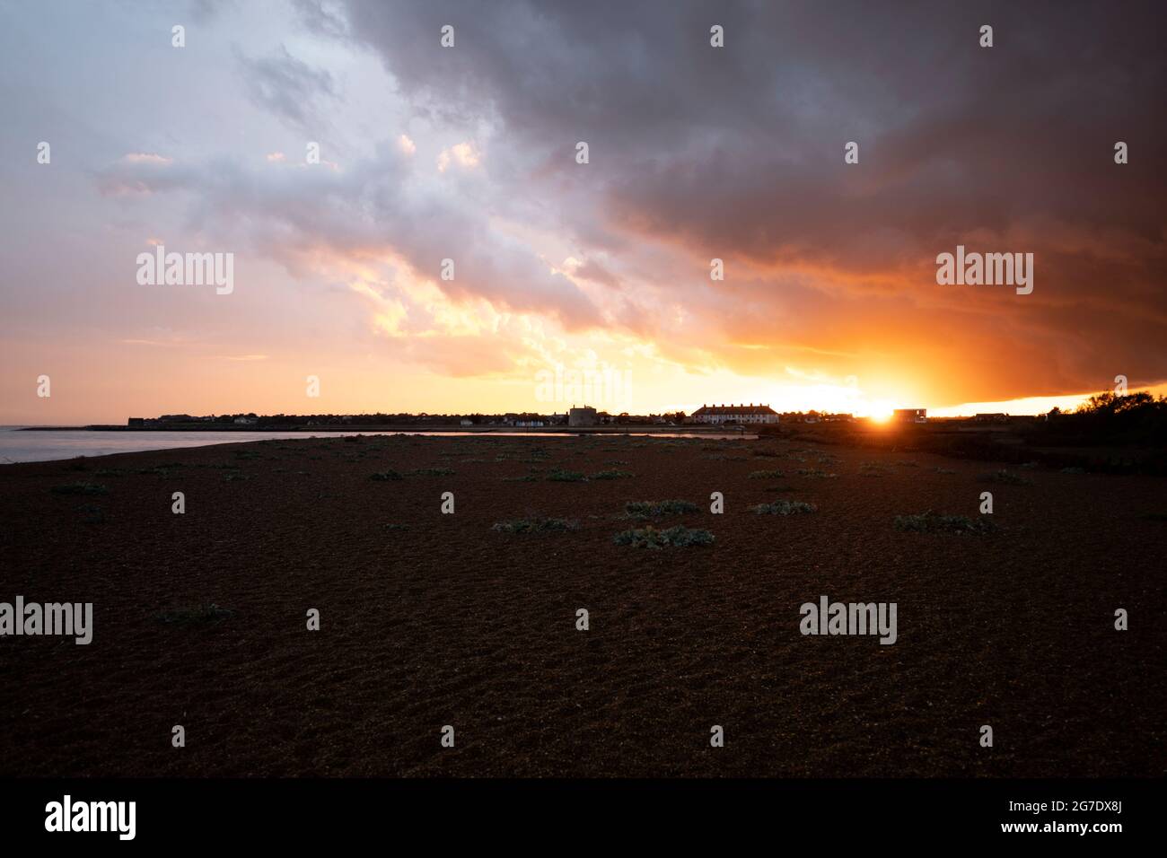 Sunset over Felixstowe Ferry Suffolk England Stock Photo - Alamy