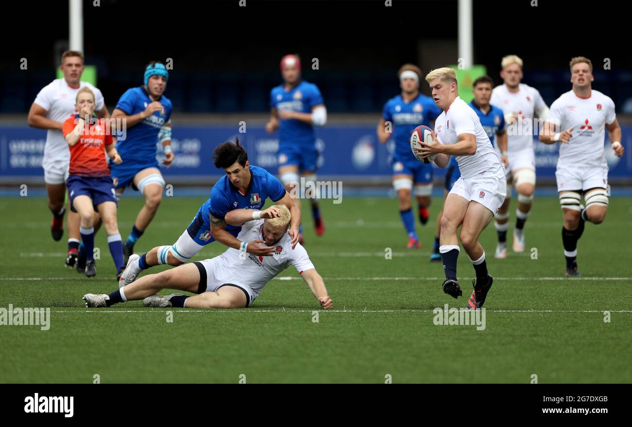 England's Sam Riley passes the ball to team mate Dan Lancaster during ...