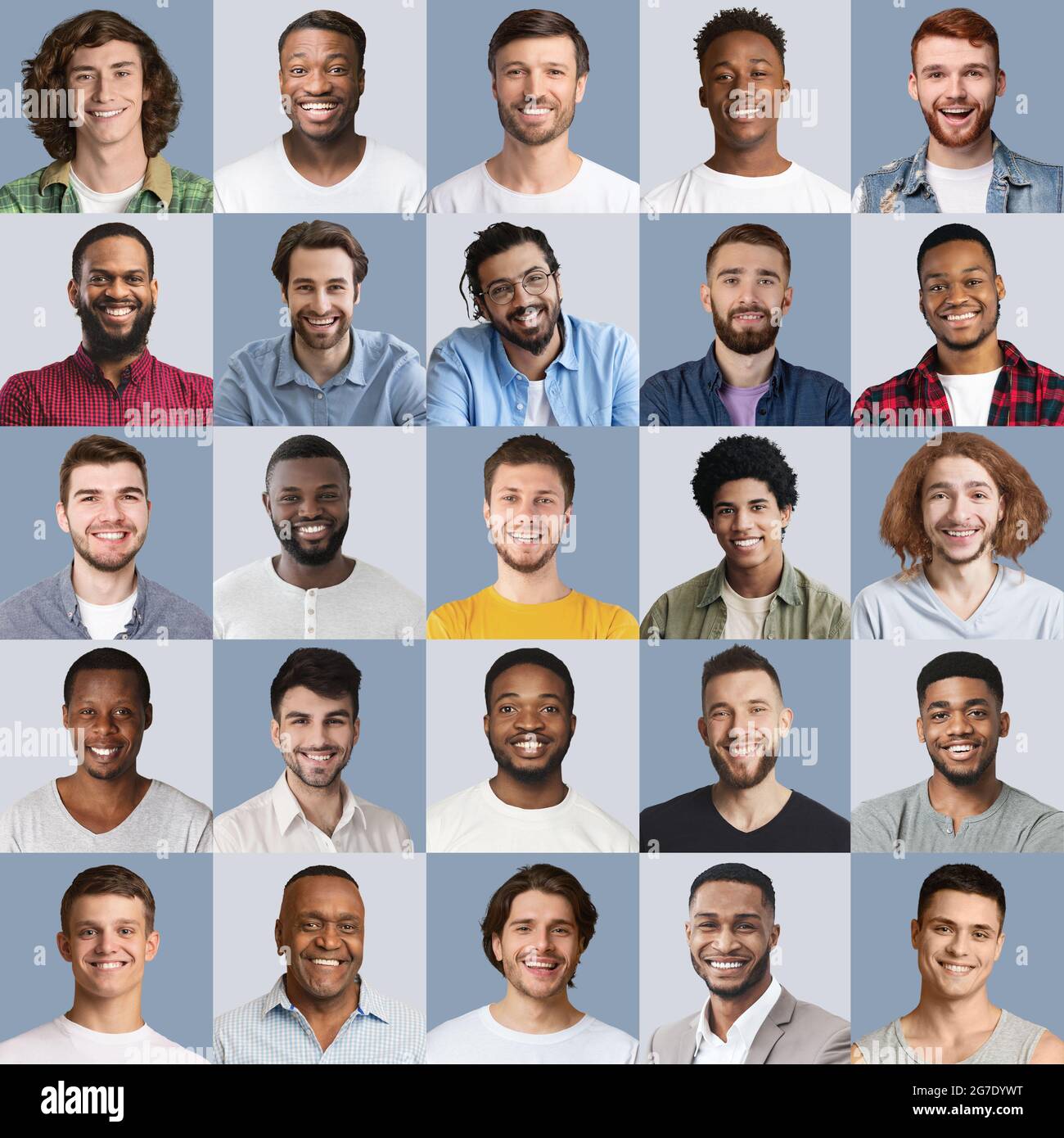 Set with handsome male portraits on colorful backgrounds Stock Photo ...