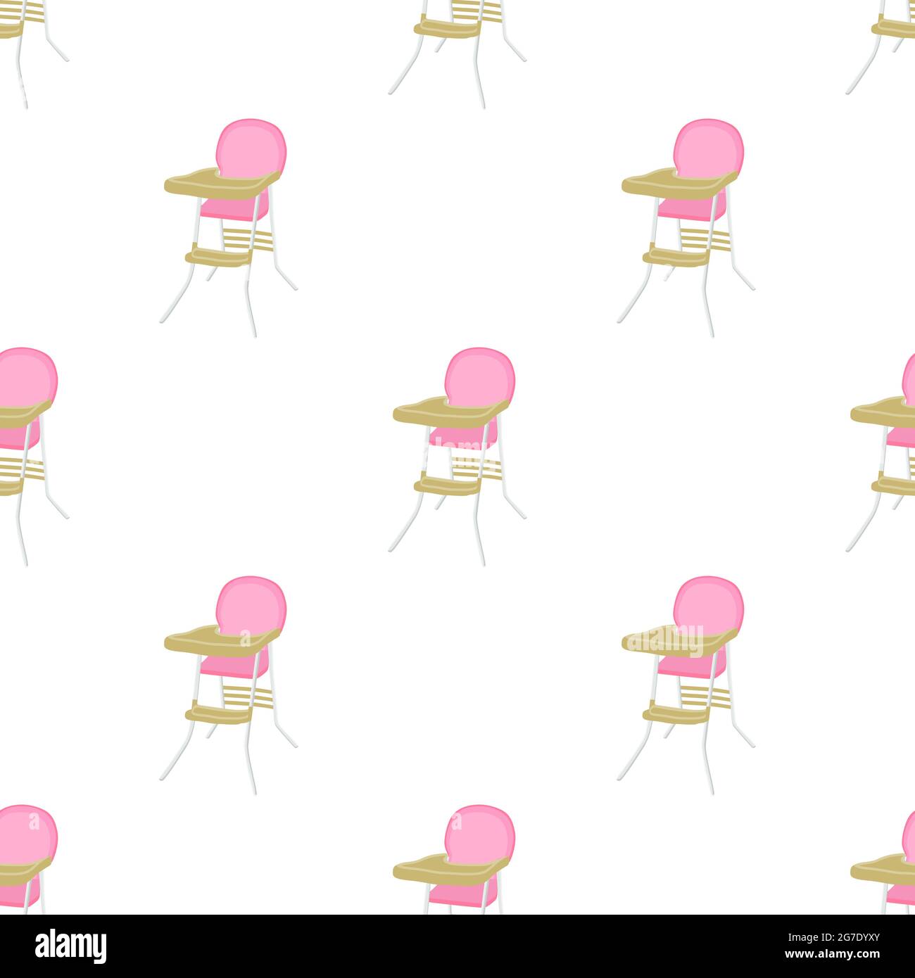 Illustration on theme colorful modern child high chair for baby feeding ...