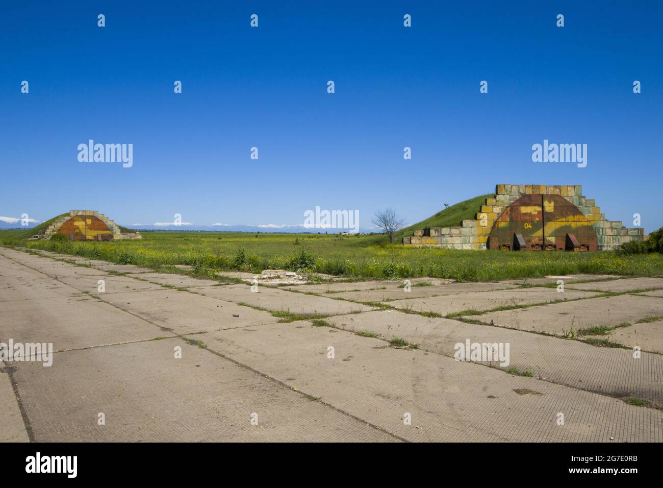 Scenic view of an abandoned Soviet Union army base, aviation place in ...