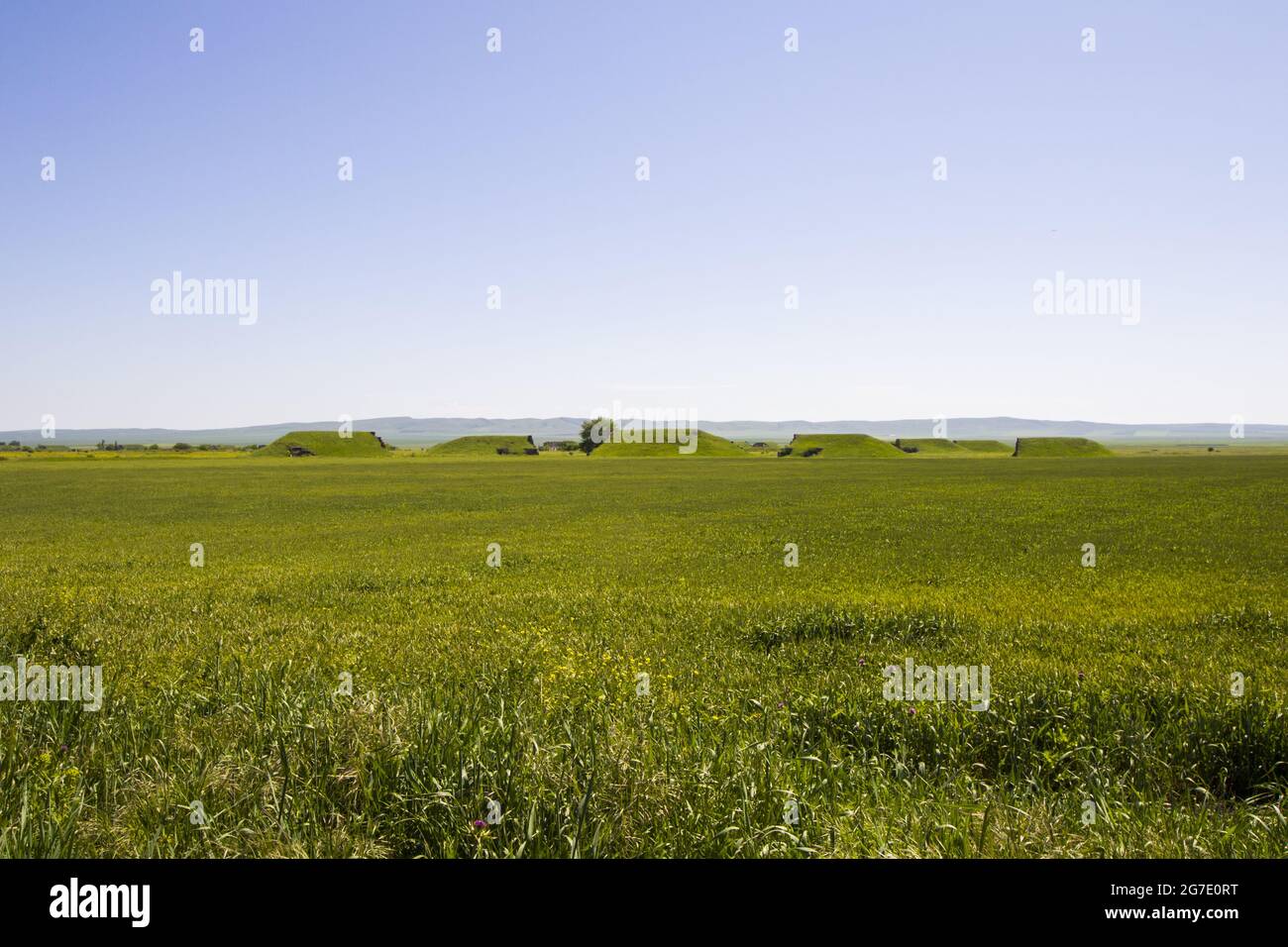 Scenic view of an abandoned Soviet Union army base, aviation place in ...