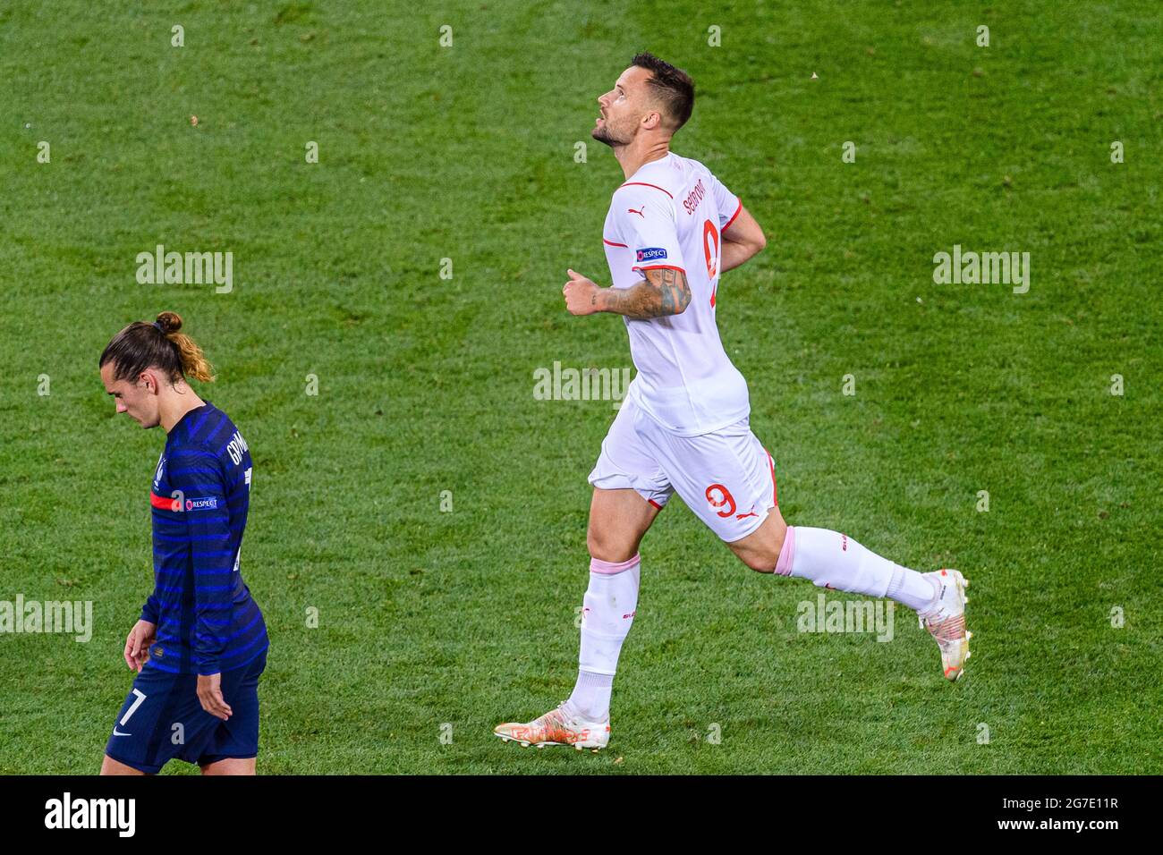 Bucharest, Romania - 28, June: Haris Seferovic of Switzerland runs in ...