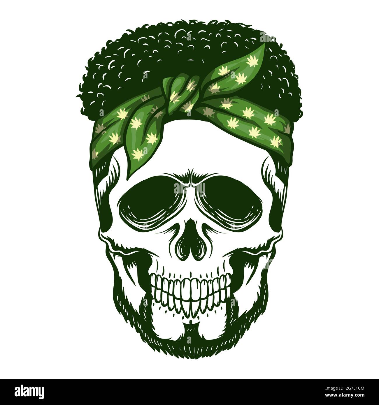 Skull Wearing Bandana And Hat