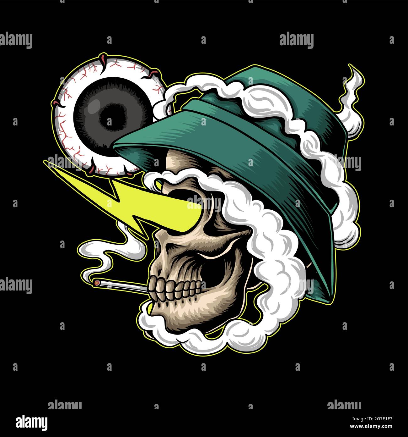 Skull Smoking Artwork