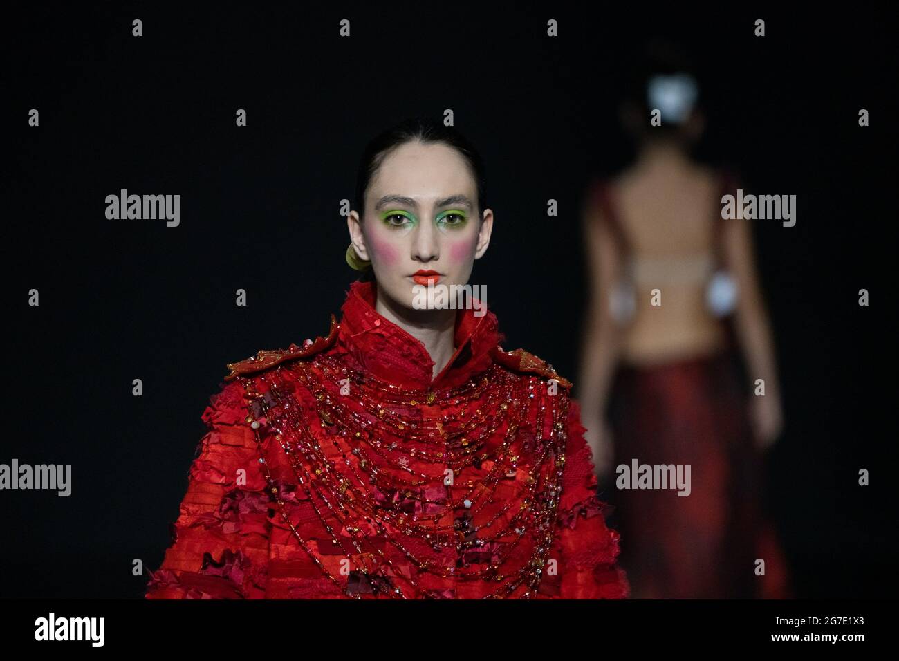 Roma - Models catwalk in Cinecittà Studios for AltaRoma 2021 Stock ...
