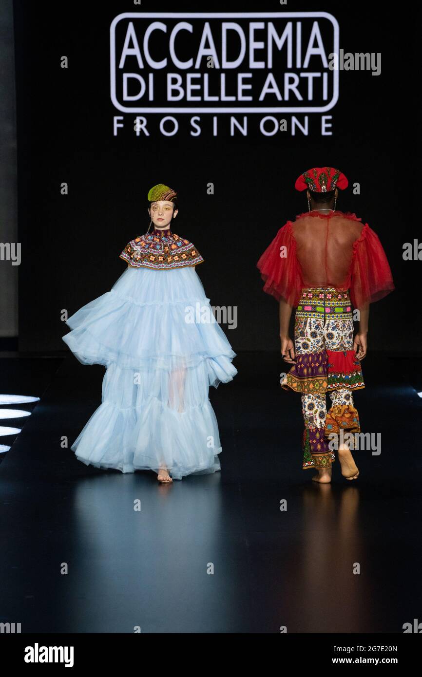 Roma - Models catwalk in Cinecittà Studios for AltaRoma 2021 Stock ...