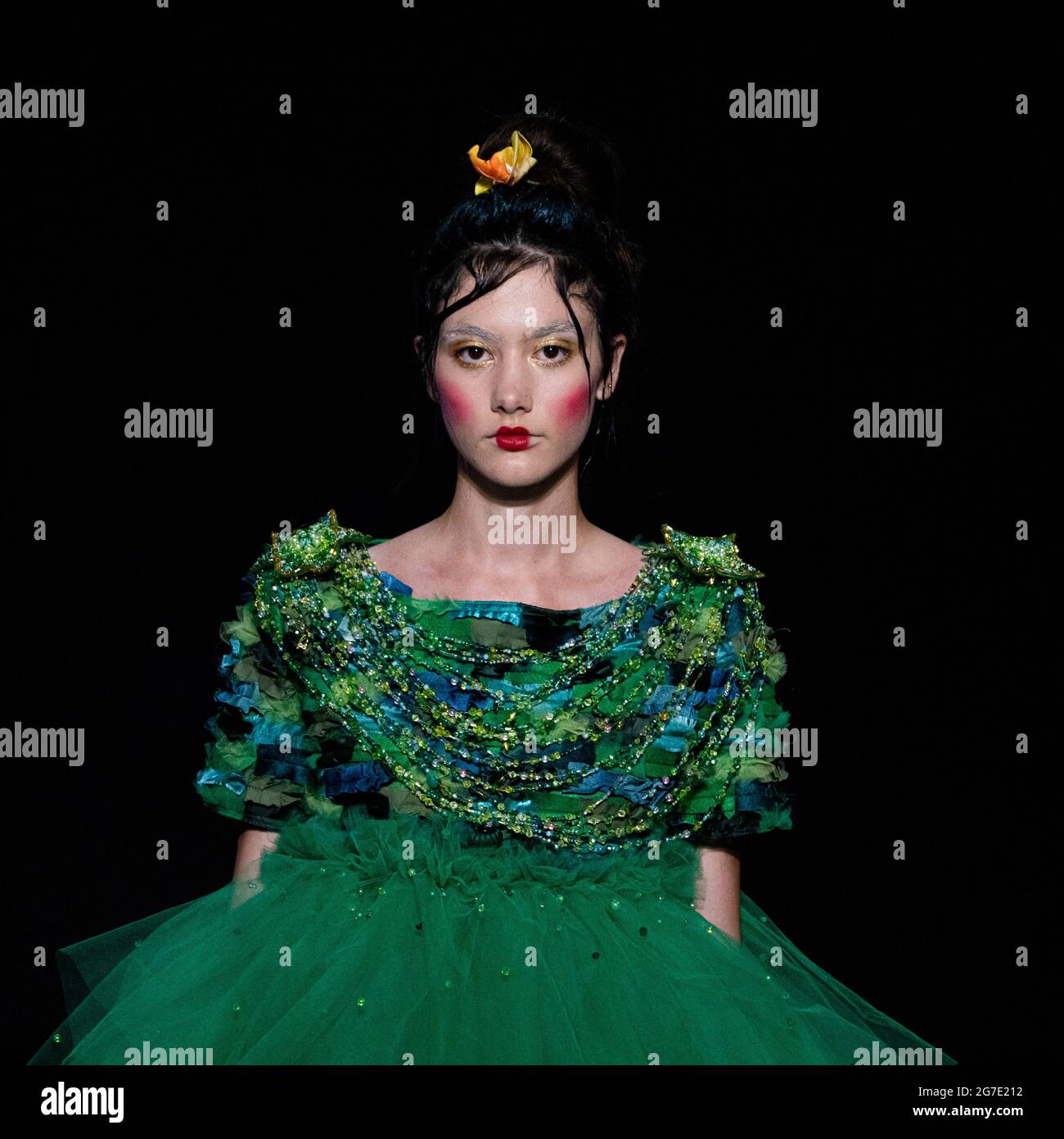 Roma - Models catwalk in Cinecittà Studios for AltaRoma 2021 Stock ...