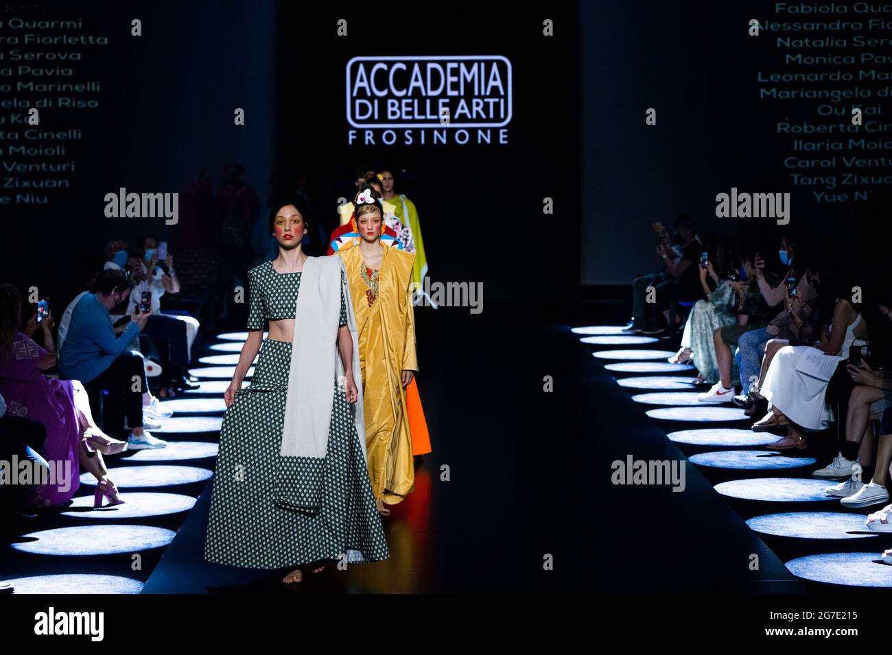 Roma - Models catwalk in Cinecittà Studios for AltaRoma 2021 Stock ...