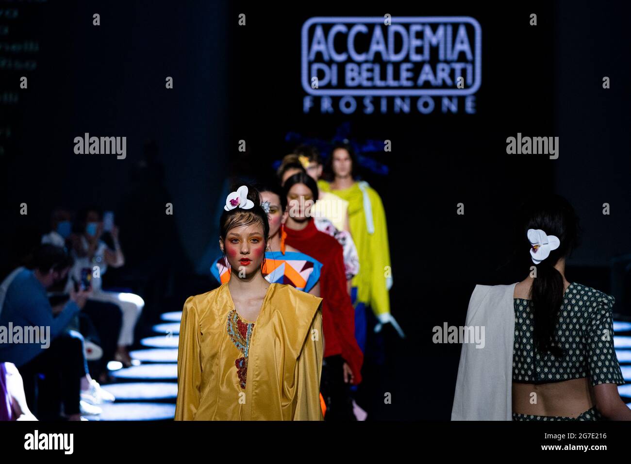 Roma - Models catwalk in Cinecittà Studios for AltaRoma 2021 Stock ...