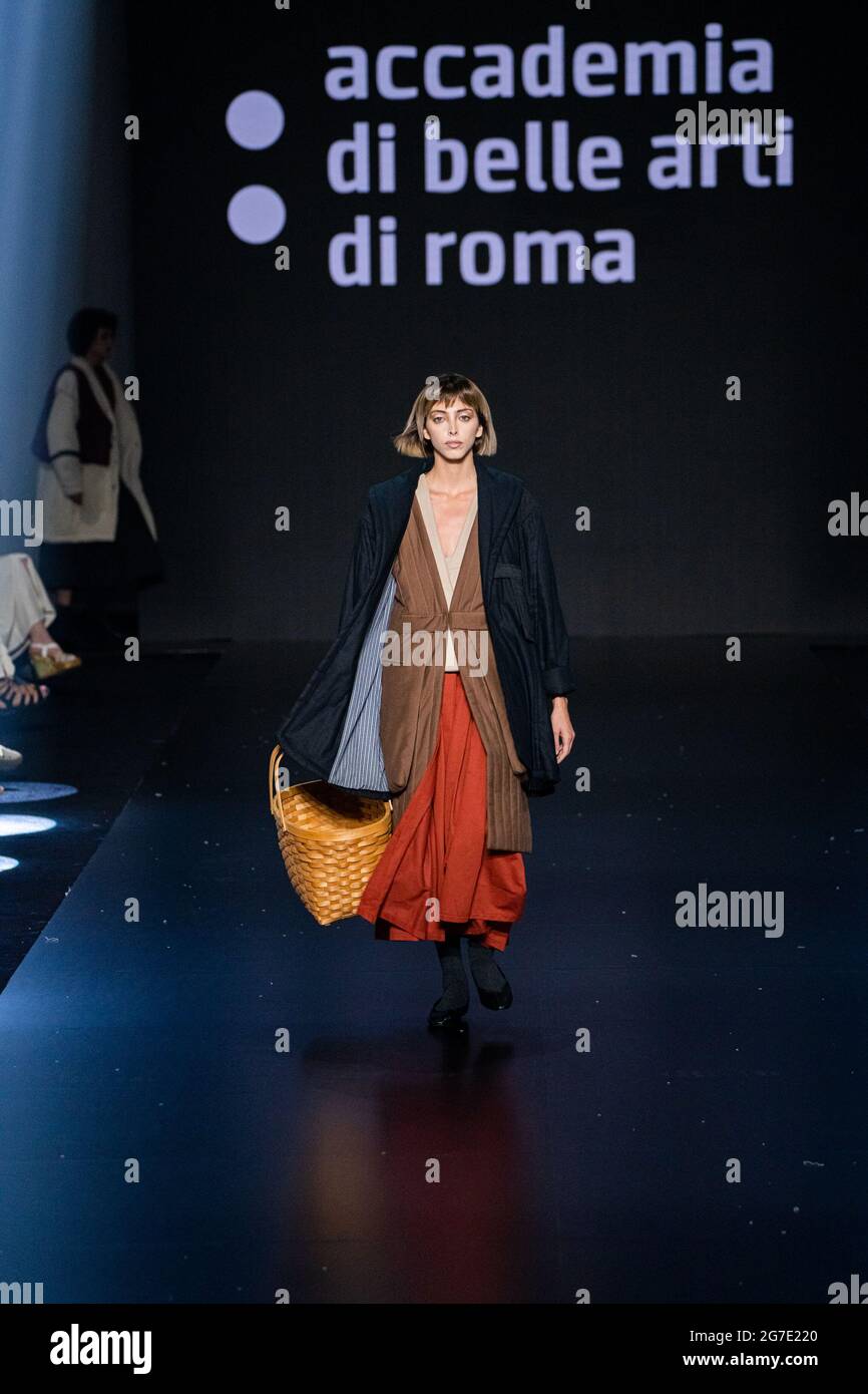 Roma - Models catwalk in Cinecittà Studios for AltaRoma 2021 Stock ...