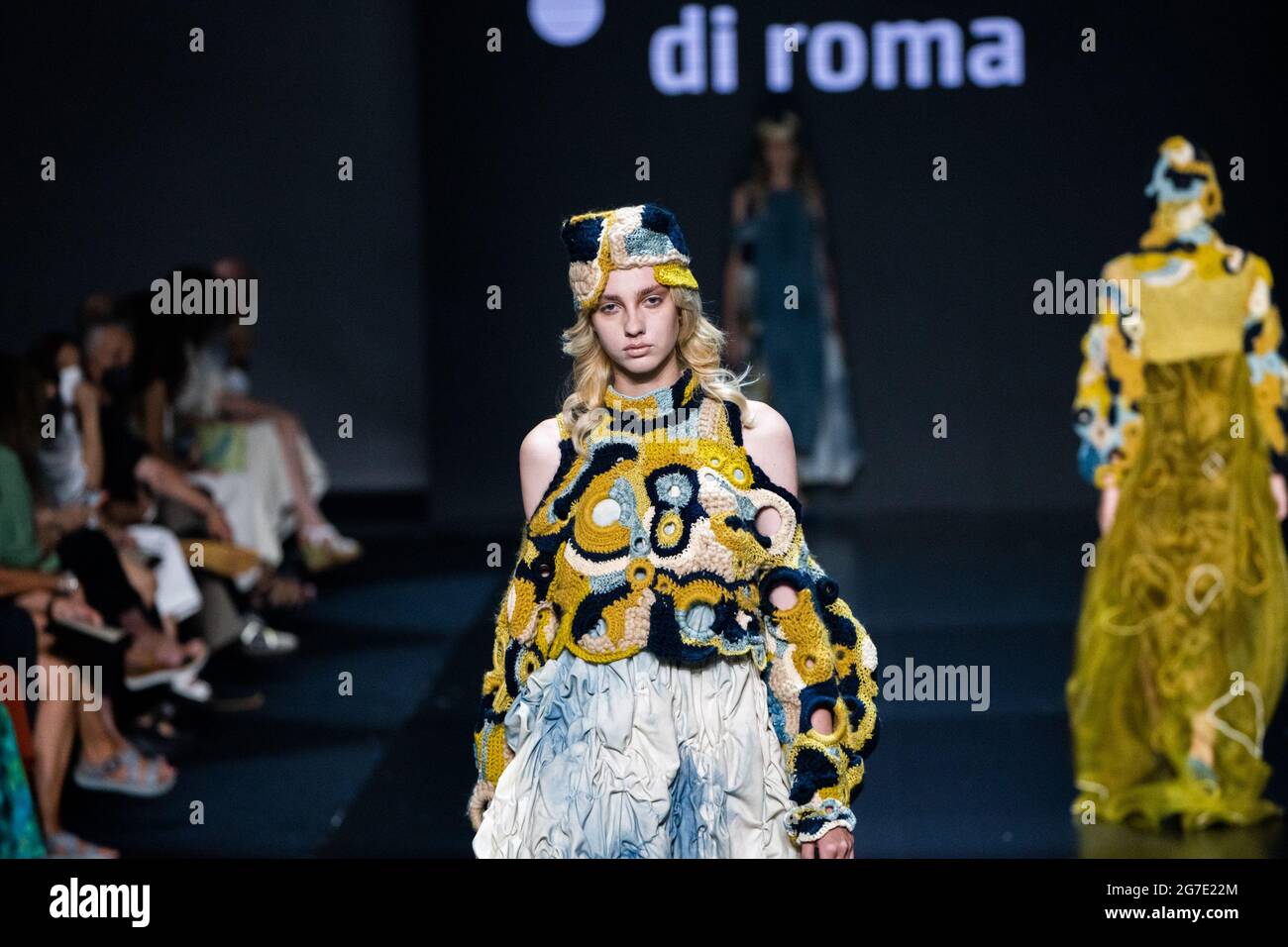 Roma - Models catwalk in Cinecittà Studios for AltaRoma 2021 Stock ...