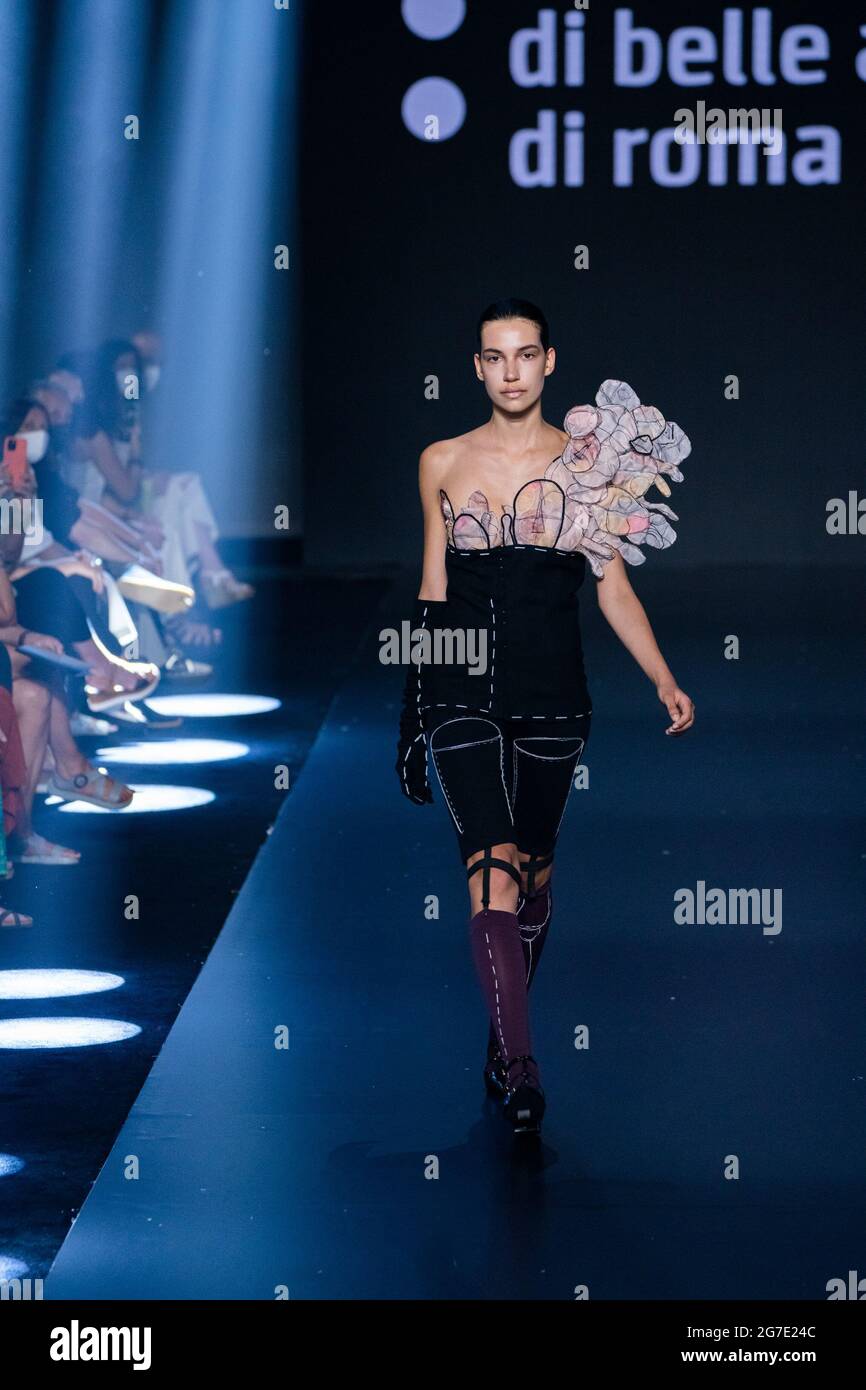 Roma - Models catwalk in Cinecittà Studios for AltaRoma 2021 Stock ...