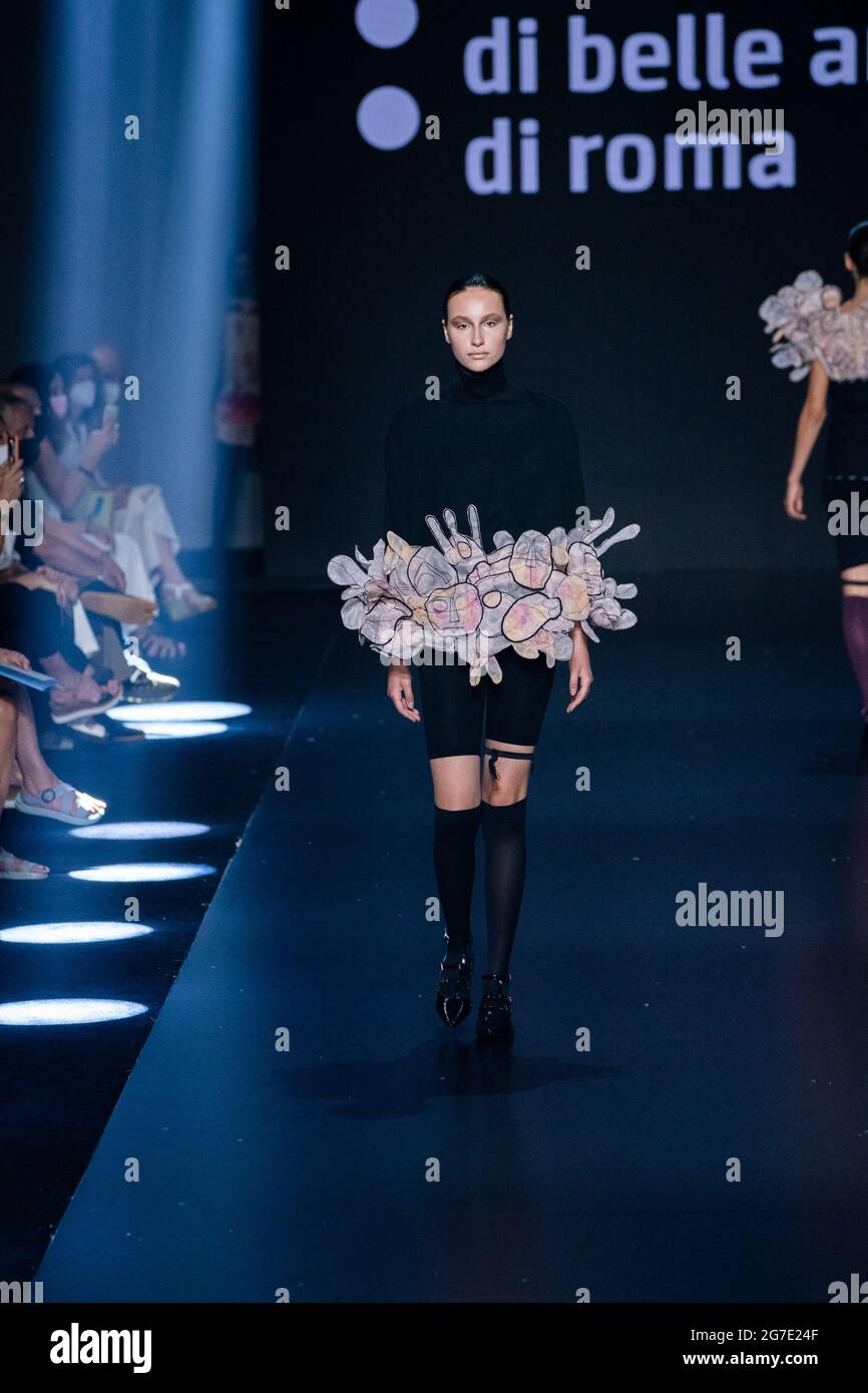 Roma - Models catwalk in Cinecittà Studios for AltaRoma 2021 Stock ...
