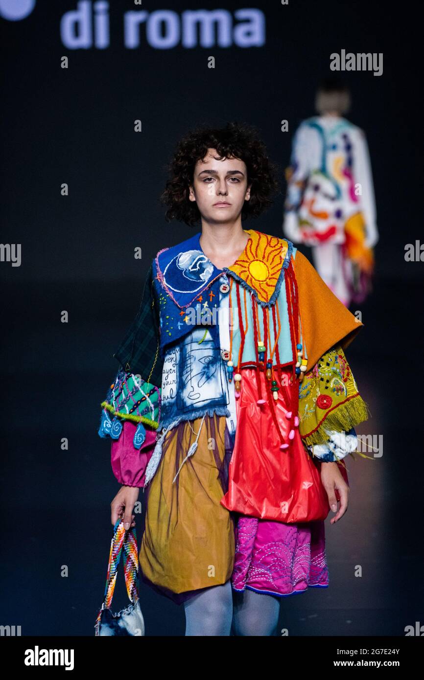 Roma - Models catwalk in Cinecittà Studios for AltaRoma 2021 Stock ...