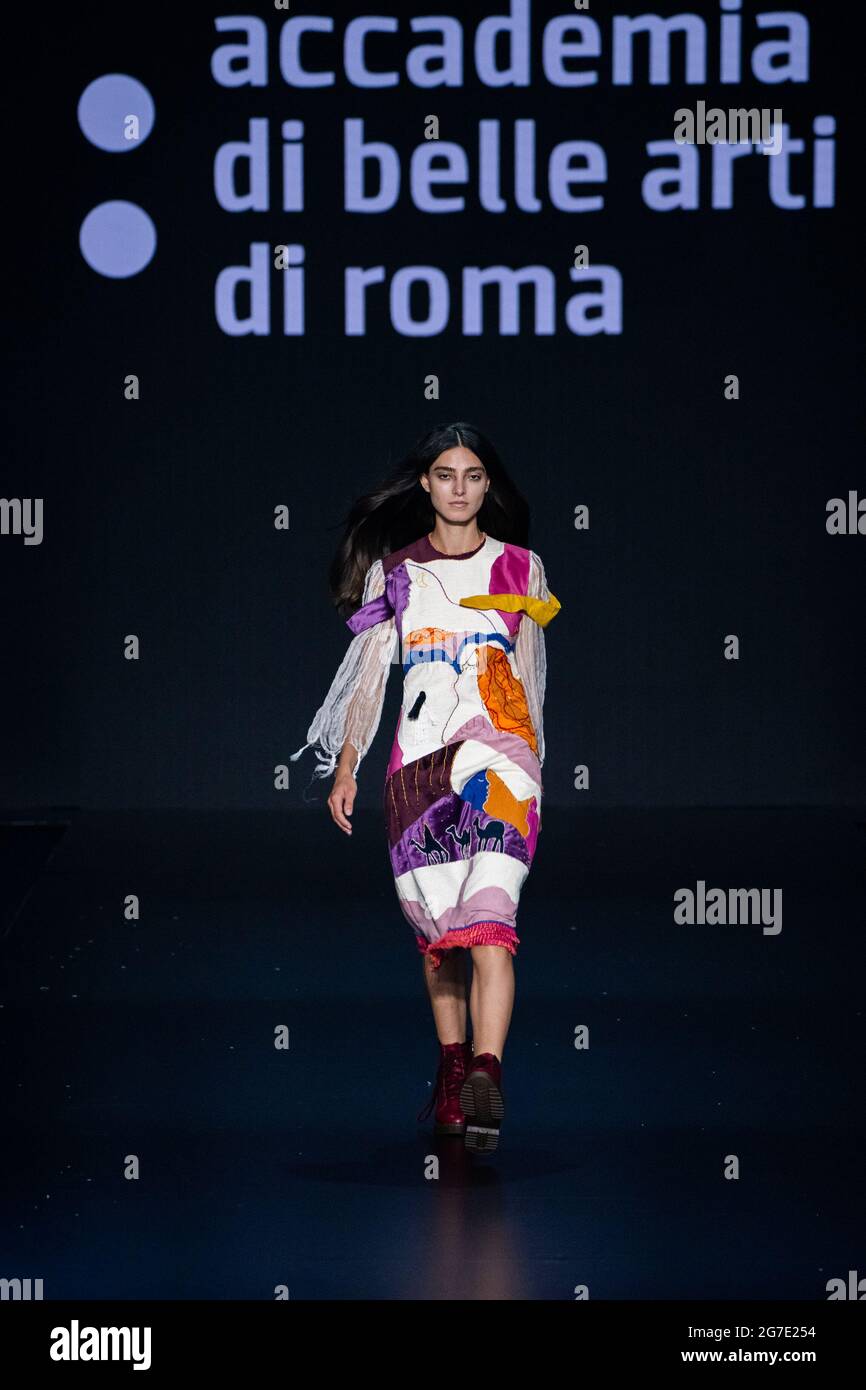 Roma - Models catwalk in Cinecittà Studios for AltaRoma 2021 Stock ...