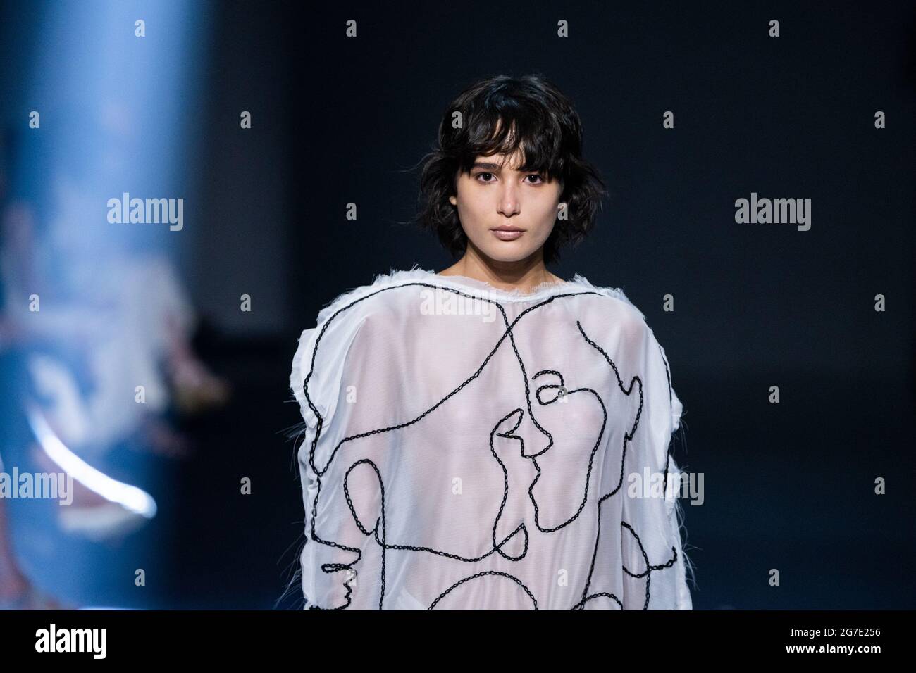 Roma - Models catwalk in Cinecittà Studios for AltaRoma 2021 Stock ...