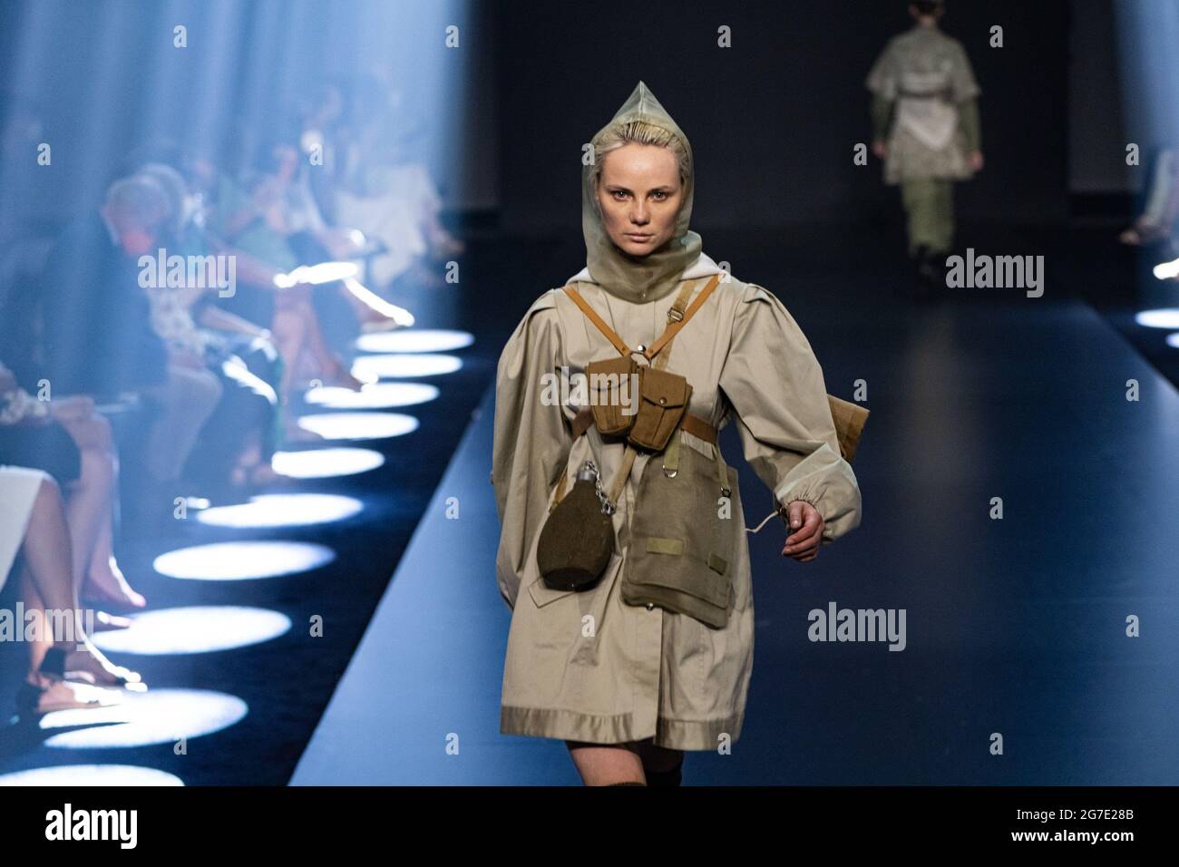 Roma - Models catwalk in Cinecittà Studios for AltaRoma 2021 Stock ...