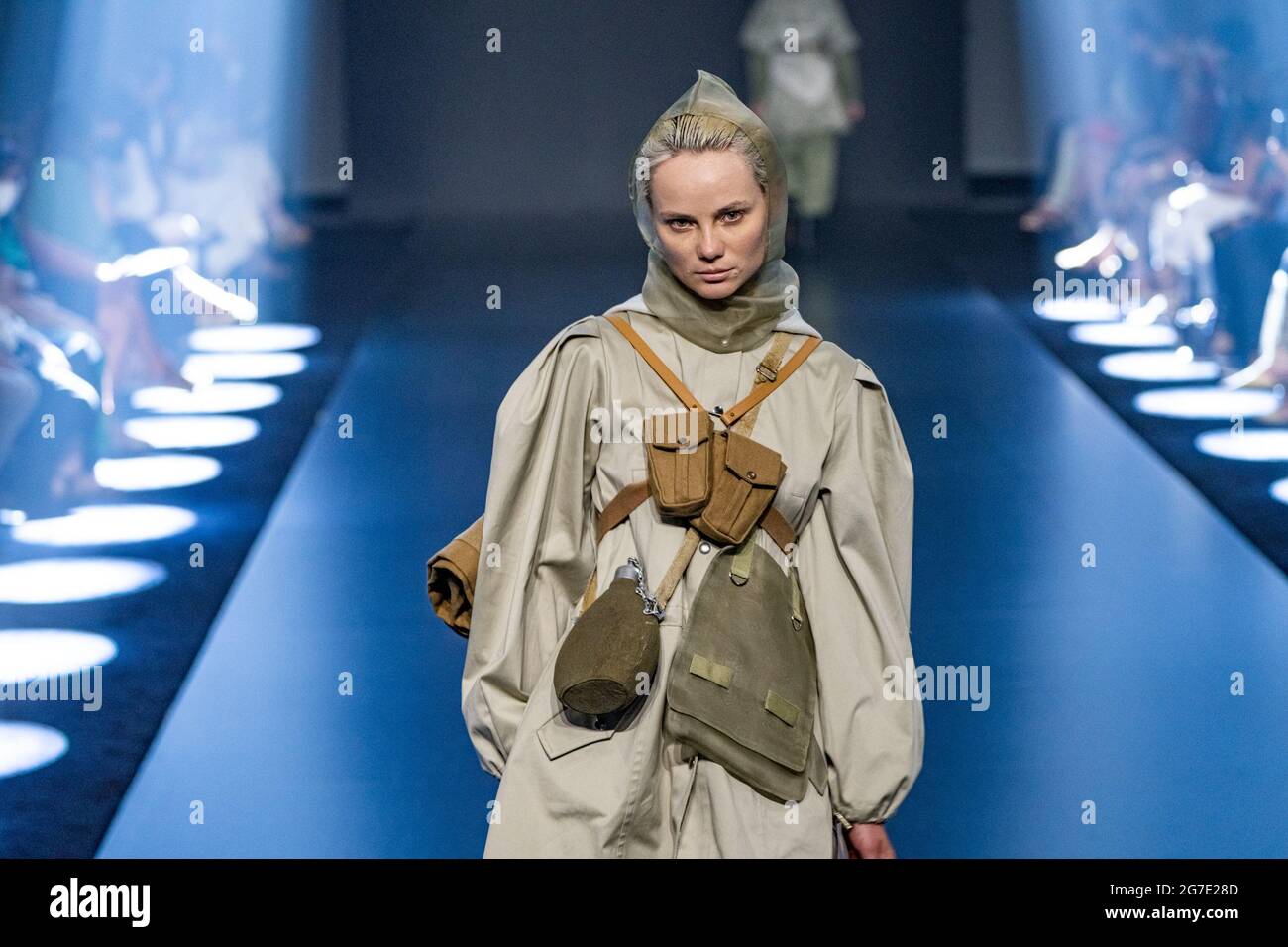 Roma - Models catwalk in Cinecittà Studios for AltaRoma 2021 Stock ...