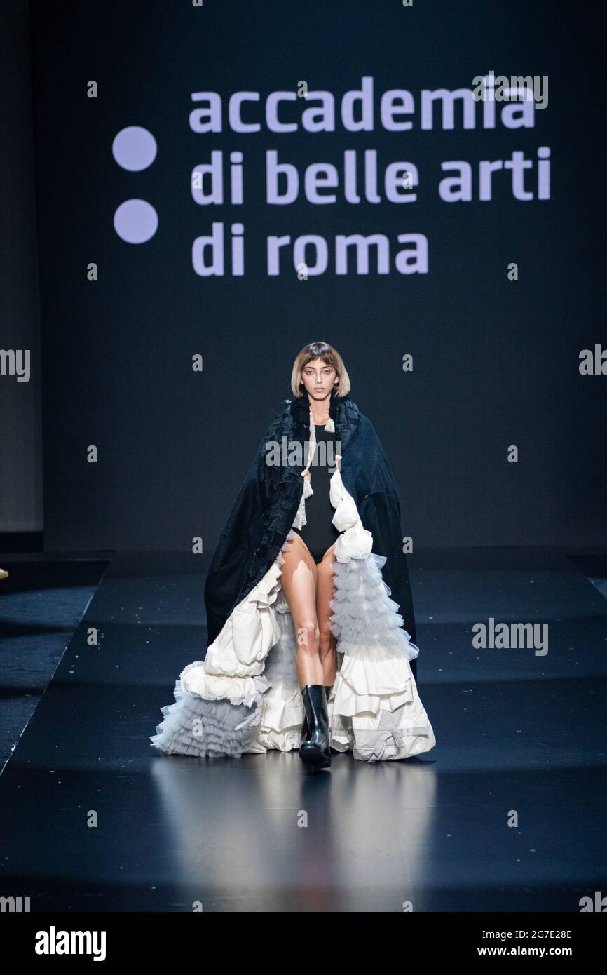 Roma - Models catwalk in Cinecittà Studios for AltaRoma 2021 Stock ...