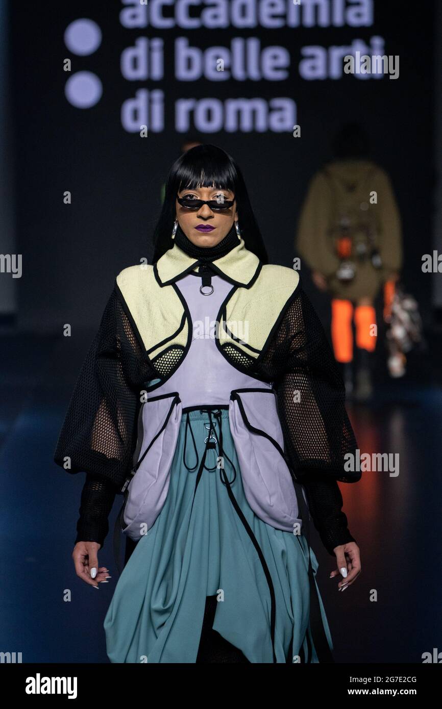 Roma - Models catwalk in Cinecittà Studios for AltaRoma 2021 Stock ...