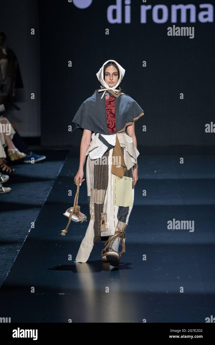 Roma - Models catwalk in Cinecittà Studios for AltaRoma 2021 Stock ...