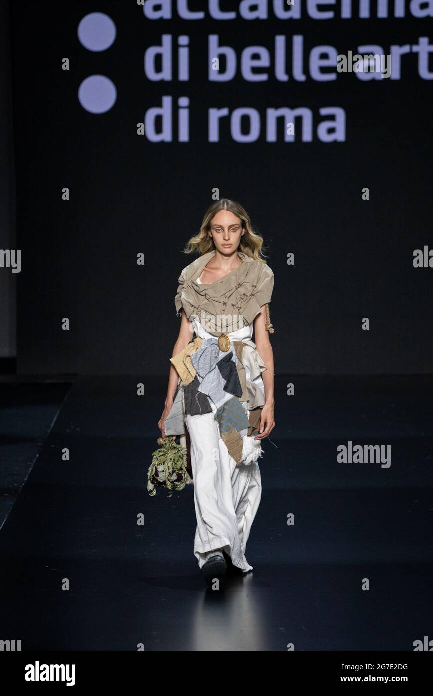 Roma - Models catwalk in Cinecittà Studios for AltaRoma 2021 Stock ...