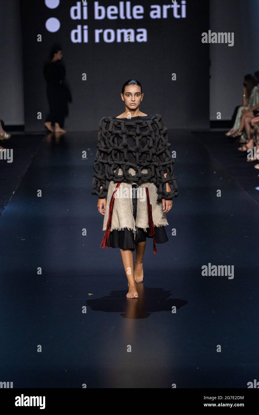 Roma - Models catwalk in Cinecittà Studios for AltaRoma 2021 Stock ...