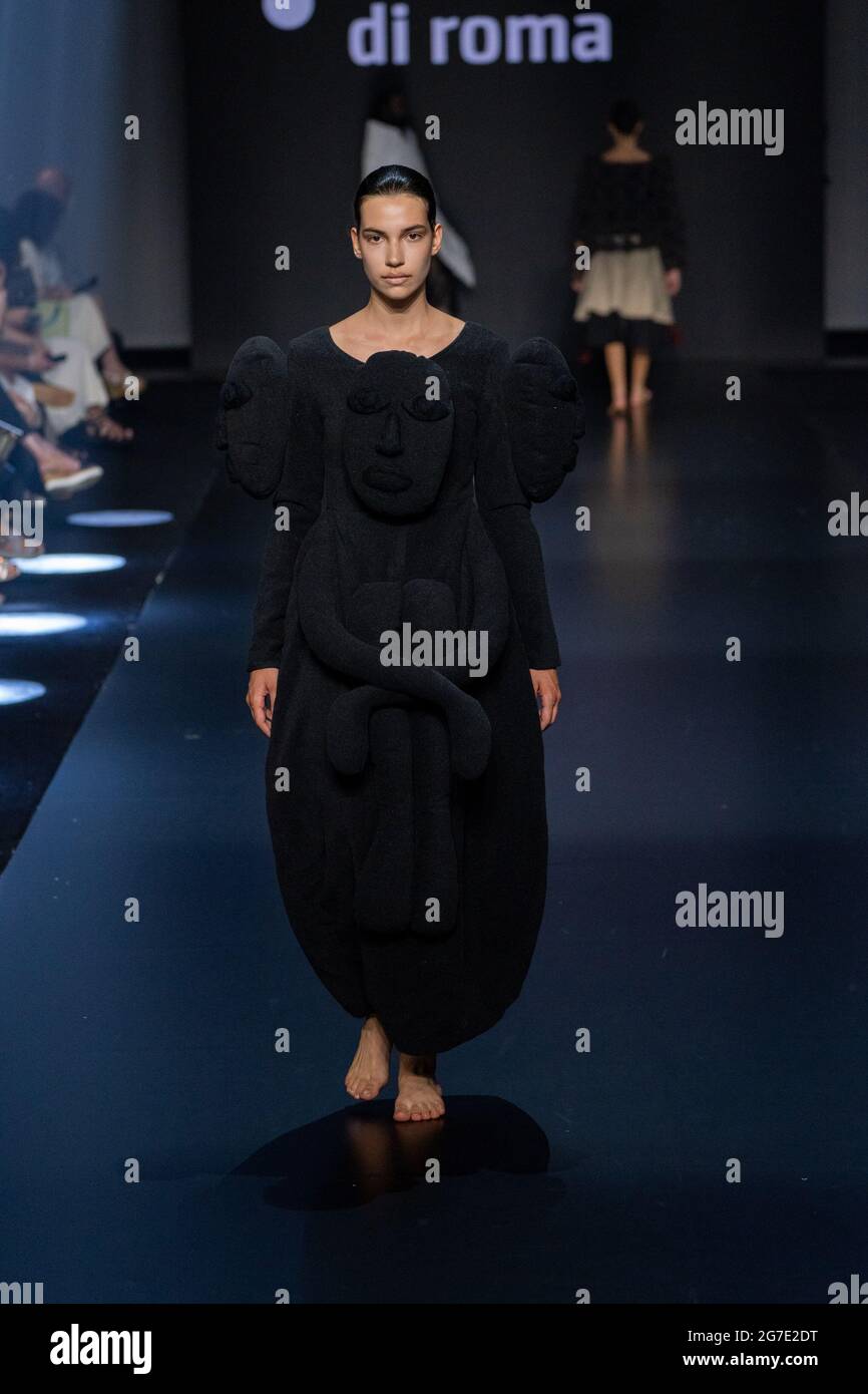 Roma - Models catwalk in Cinecittà Studios for AltaRoma 2021 Stock ...