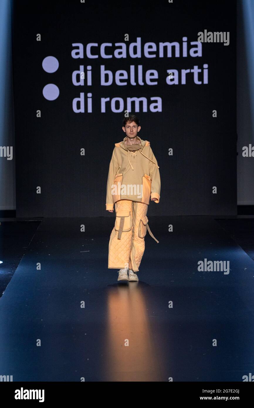 Roma - Models catwalk in Cinecittà Studios for AltaRoma 2021 Stock ...