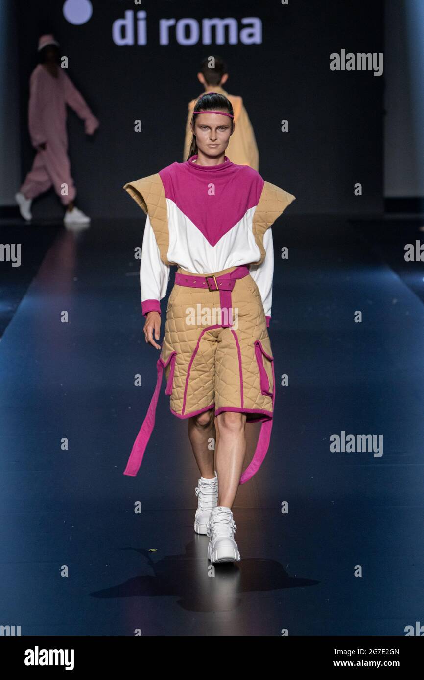 Roma - Models catwalk in Cinecittà Studios for AltaRoma 2021 Stock ...