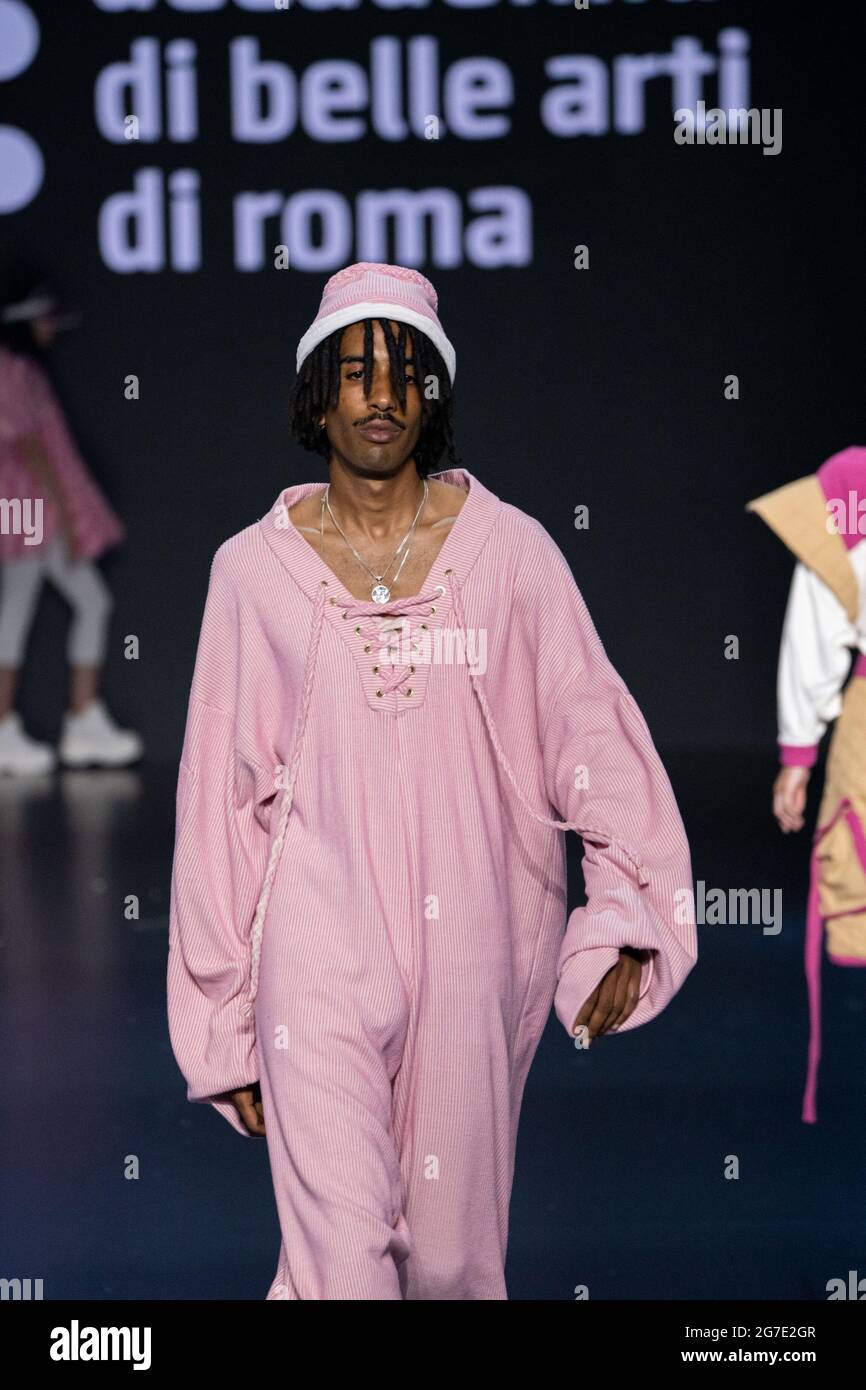 Roma - Models catwalk in Cinecittà Studios for AltaRoma 2021 Stock ...