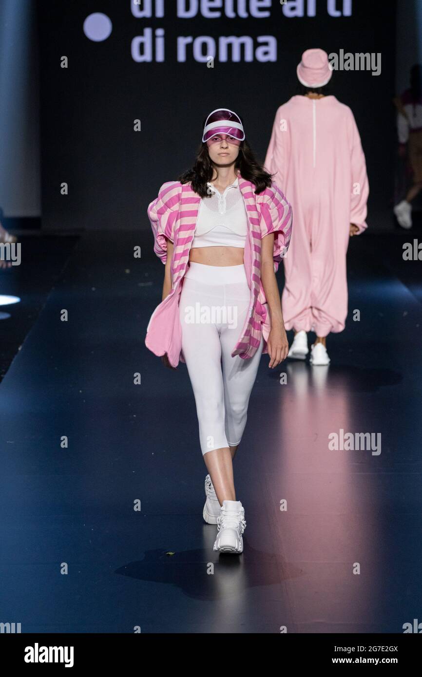 Roma - Models catwalk in Cinecittà Studios for AltaRoma 2021 Stock ...