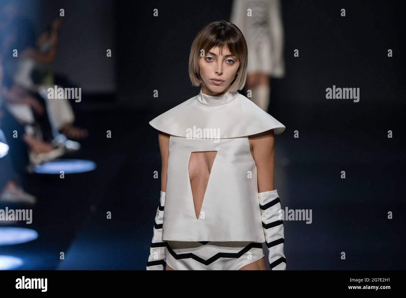 Roma - Models catwalk in Cinecittà Studios for AltaRoma 2021 Stock ...