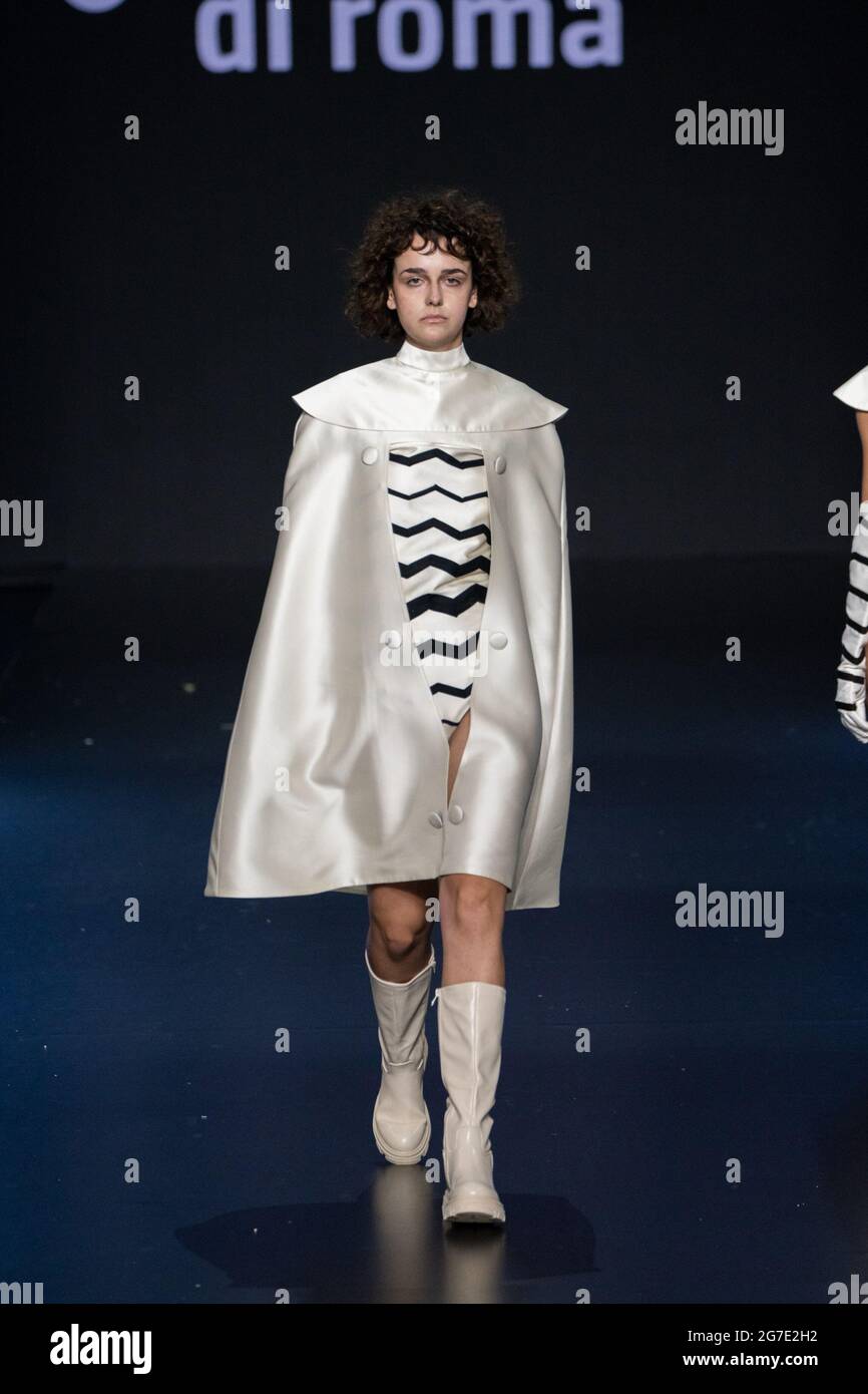 Roma - Models catwalk in Cinecittà Studios for AltaRoma 2021 Stock ...