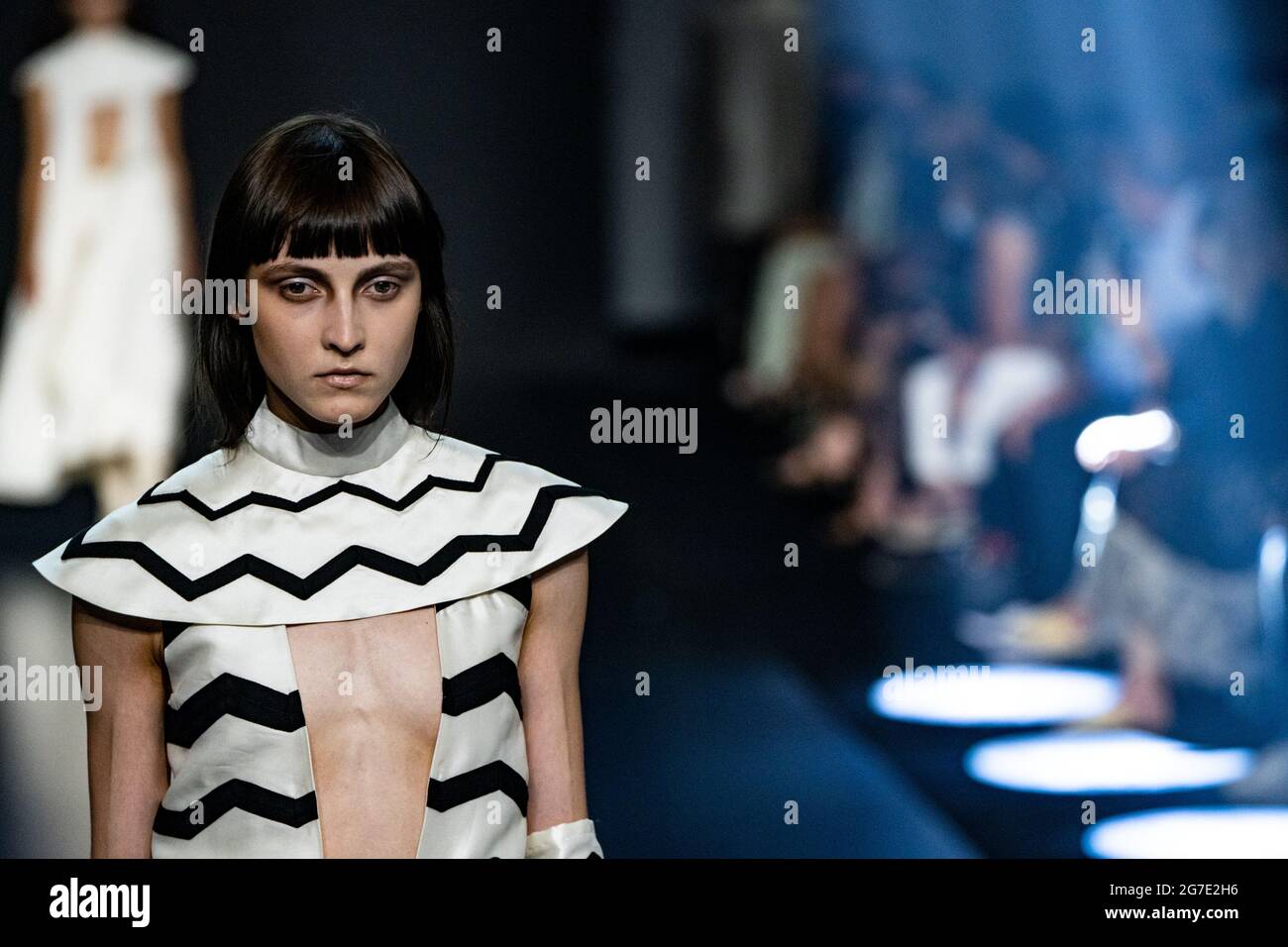 Roma - Models catwalk in Cinecittà Studios for AltaRoma 2021 Stock ...