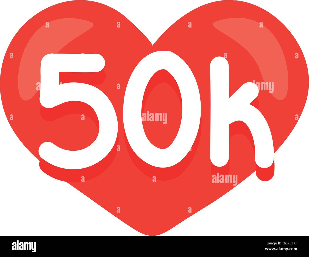 50k followers in heart social media Stock Vector Image & Art - Alamy