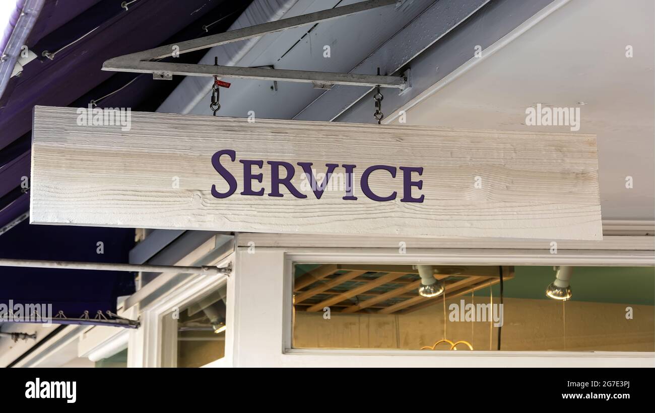 Street Sign the Direction Way to Service Stock Photo - Alamy