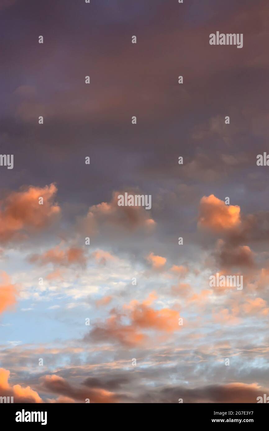 Sunset sky background. Beautiful summer landscape in countryside Stock ...