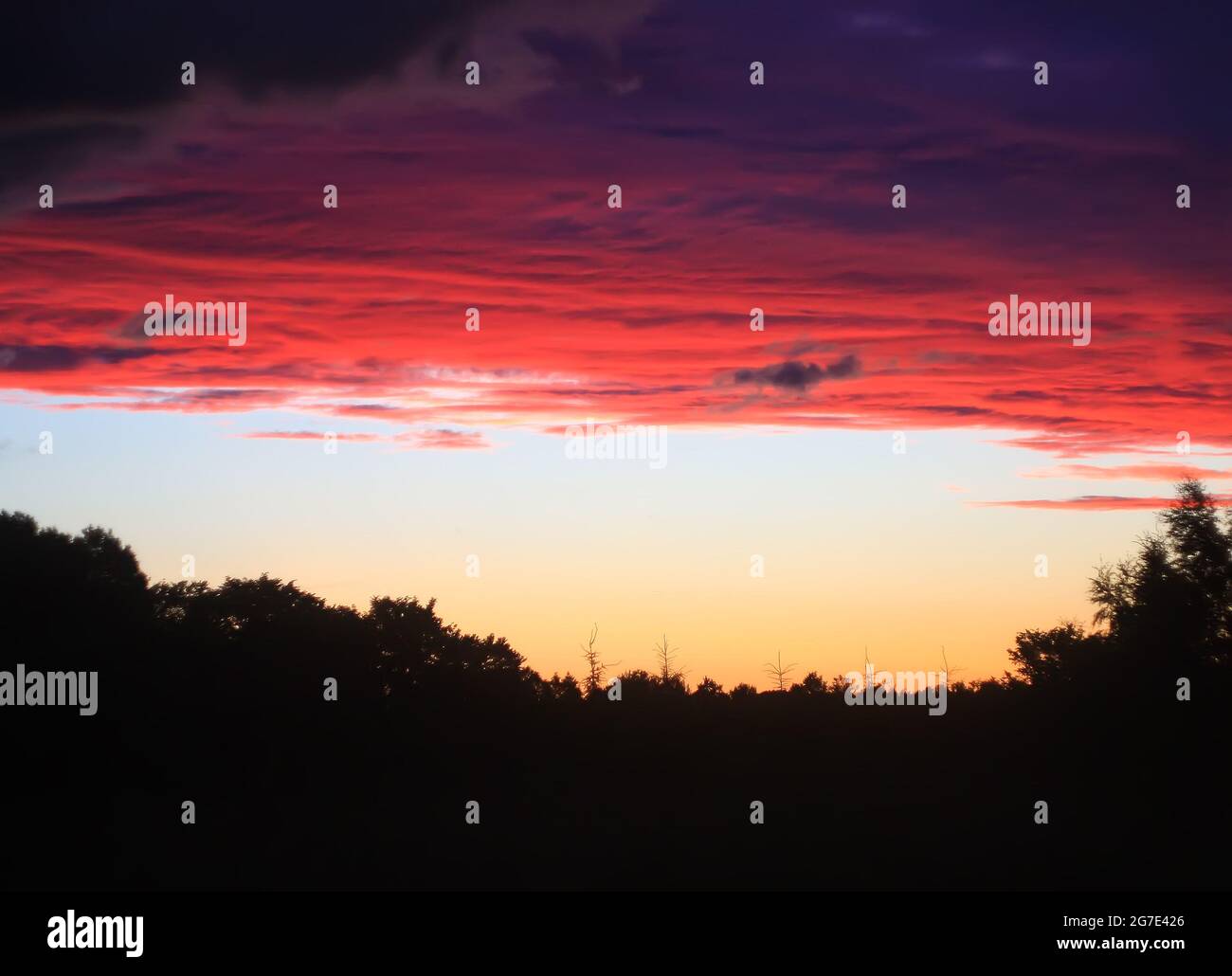 Sunset sky background. Beautiful summer landscape in countryside Stock ...