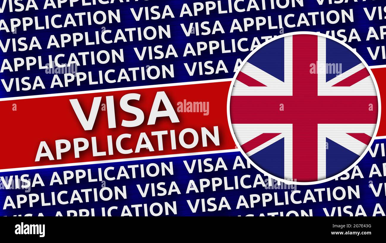 United Kingdom Circular Flag with Visa Application Titles - 3D ...