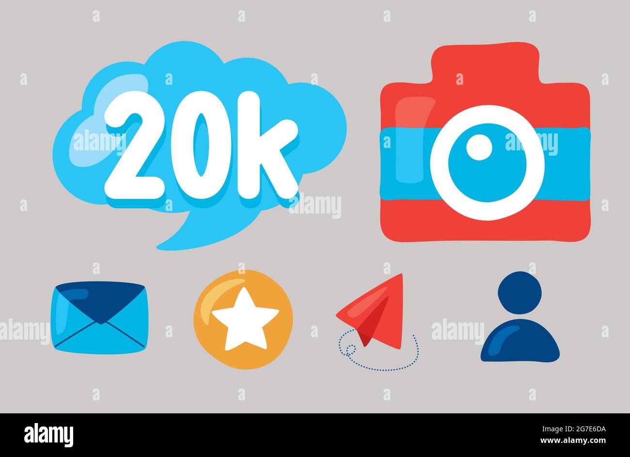 social media followers set six icons Stock Vector Image & Art - Alamy