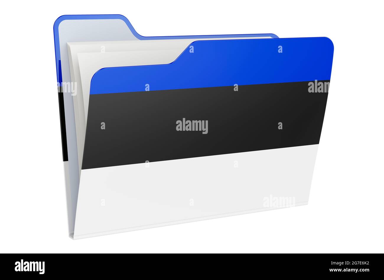 Computer folder icon with Estonian flag. 3D rendering isolated on white ...