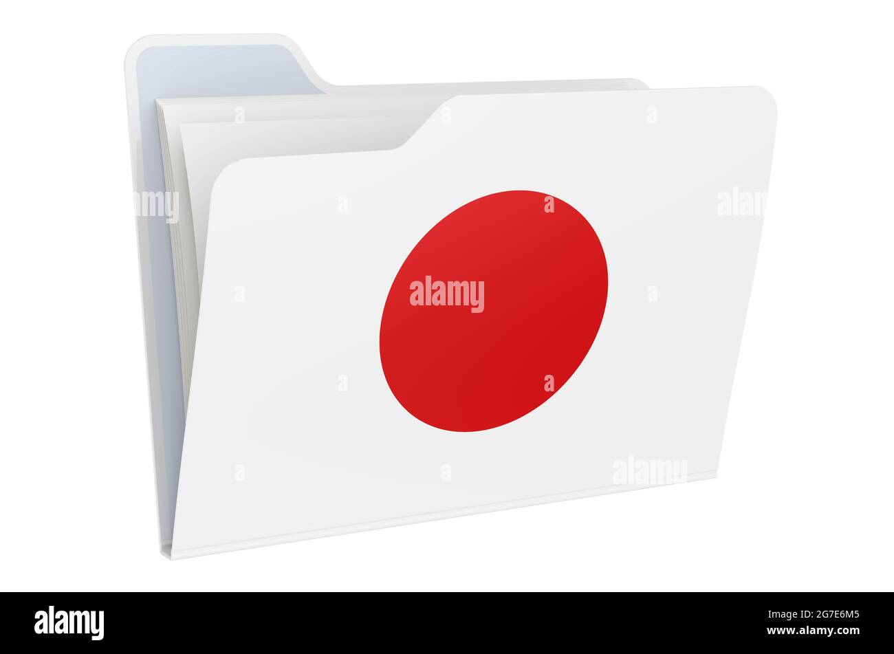 Computer folder icon with Japanese flag. 3D rendering isolated on white ...