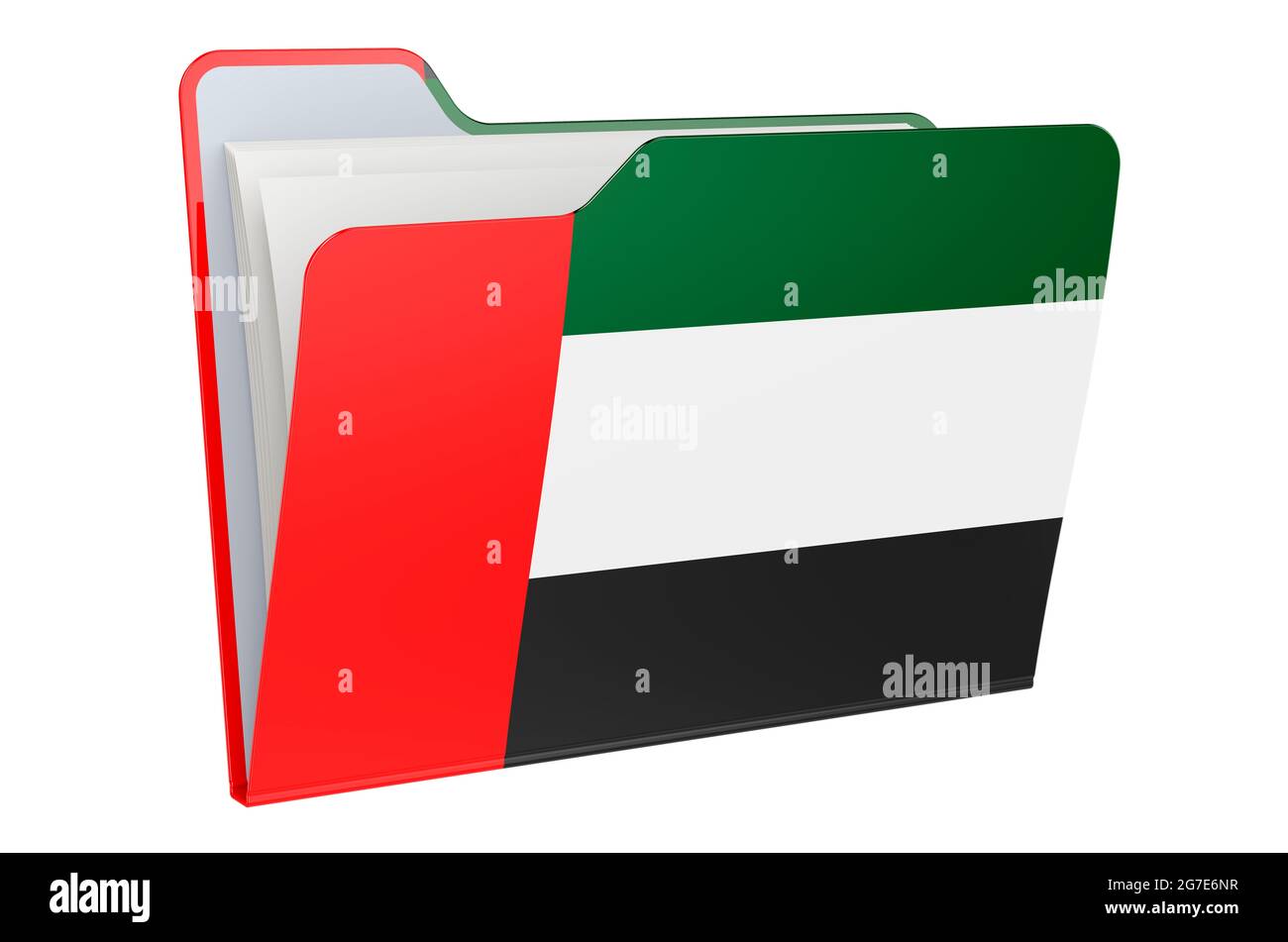 Computer folder icon with the United Arab Emirates flag. 3D rendering ...